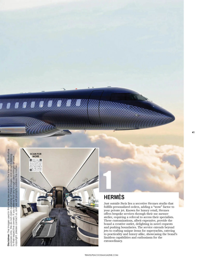 Private jet interiors designed by high-end luxury brands